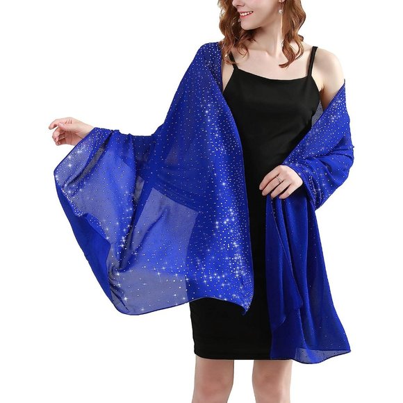 Accessories | Ladies D Royal Blue Shawls And Wraps Shine Bright Like A ...